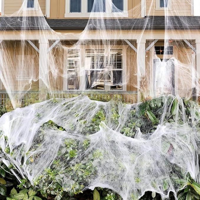 900 sqft Spider Webs Halloween Decorations Bonus with 30 Fake Spiders ...