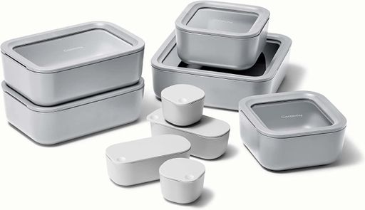 Caraway Glass Food Storage Set, 14 Pieces - Ceramic Coated Food ...